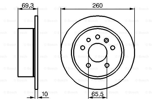 Zadnji diskovi kočnica BS0986478430 - Opel Vectra 88-95