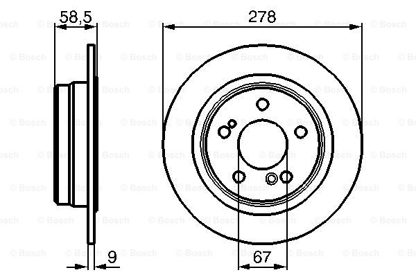 Zadnji diskovi kočnica BS0986478565 - Mercedes-Benz 190 82-93