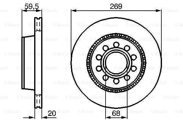 Zadnji diskovi kočnica BS0986478614 - Audi V8 88-93