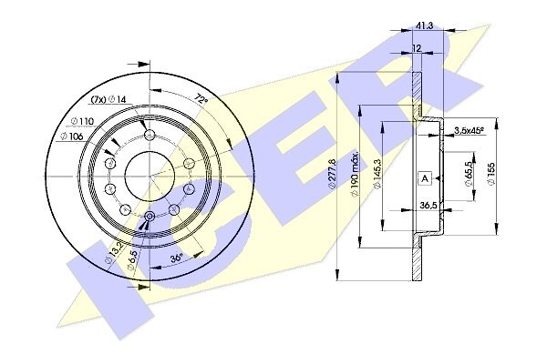 Zadnji kočioni diskovi 61961 - Fiat, Opel, Saab