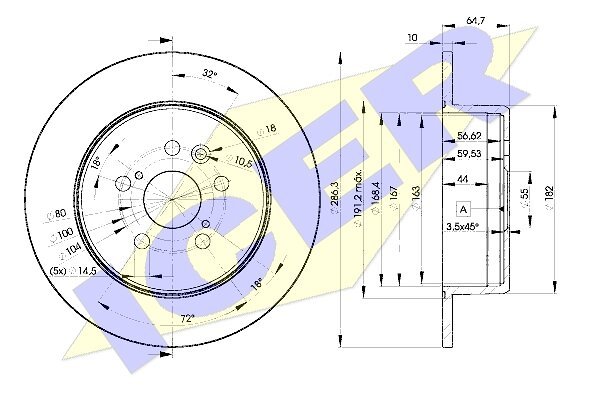 Zadnji kočioni diskovi 61977 - Toyota