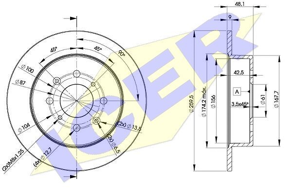 Zadnji kočioni diskovi 61981 - Honda