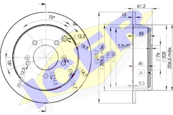 Zadnji kočioni diskovi IEBD2907 - Hyundai Trajet 00-08