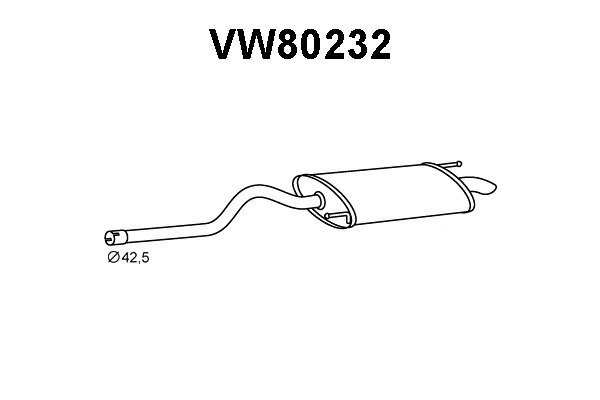 Auspuh 80232 Volkswagen Caddy 95-04, zadnji lonac