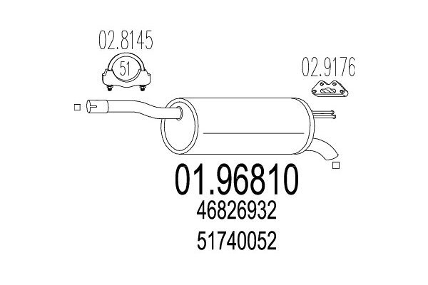 Auspuh Fiat Doblo 01-, zadnji lonac