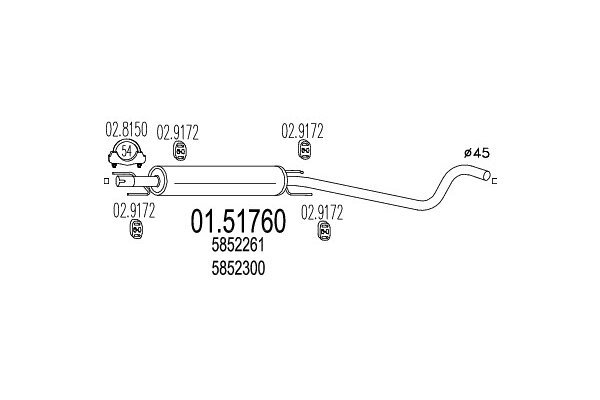 Auspuh Mercedes-Benz Viano 03-10, srednji lonec