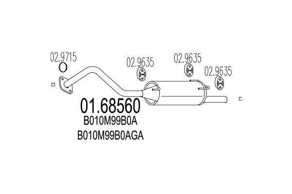 Izduv 01.68560 Nissan Micra 92-04, zadnji lonac