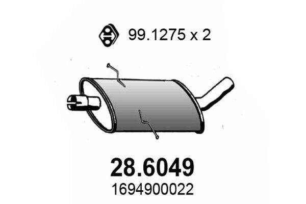 Izduv 28.6049 Mercedes-Benz Razred A (W169) 04-12, srednji lonac