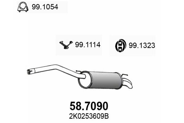 Izduvni lonac Volkswagen Caddy 04-10 2.0 SDI, (zadnji)