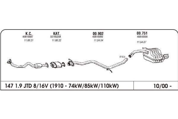 Izduvni lonac Alfa Romeo 147 1.9 8V/16V 00-(zadnji)