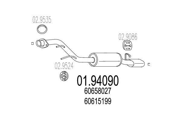 Izduvni lonac Alfa Romeo GTV 95-98 2.0 V6, (zadnji)