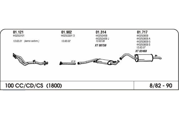 Izduvni lonac Audi 100 1.8 82-90 (srednji)