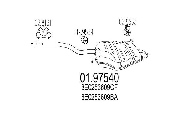 Izduvni lonac Audi A4 00-04 1.9 TDI , (zadnji)