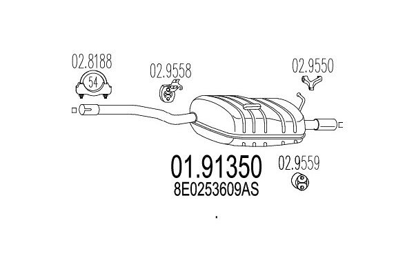 Izduvni lonac Audi A4 00-08 1.6 , (zadnji)