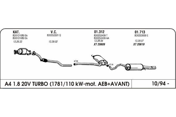 Izduvni lonac Audi A4 1.8 94-(zadnji)