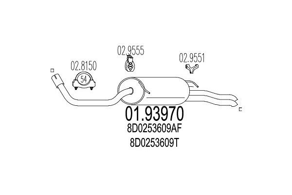 Izduvni lonac Audi A4 94-00 1.9 TDI , (zadnji)