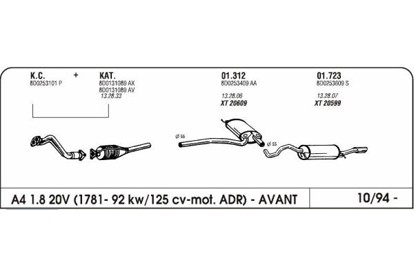 Izduvni lonac Audi A4 avant 1.8 94- (zadnji)