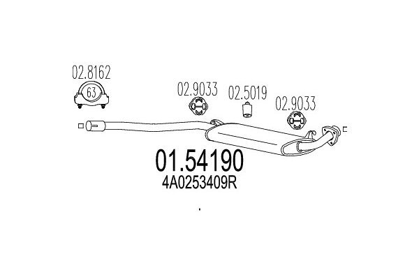 Izduvni lonac Audi A6 94-01 2.6, (srednji)
