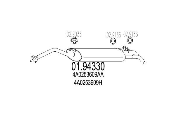 Izduvni lonac Audi A6 94-97 2.5 TDI, (zadnji)