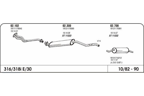 Izduvni lonac BMW 3 E30 1.8 82-87-(zadnji)