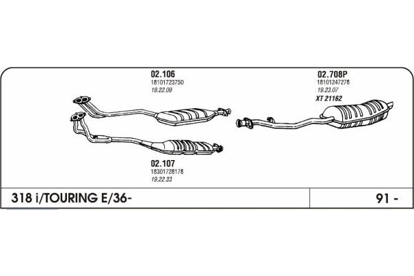 Izduvni lonac BMW 3 E36 1.8 91 (zadnji)