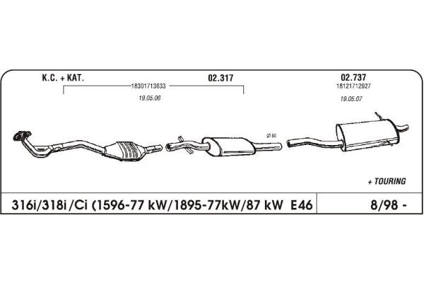 Izduvni lonac BMW 3 E46 1.8 98-05 (zadnji)