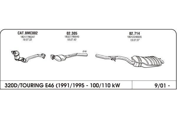 Izduvni lonac BMW 3 E46 2.0 98-05 (zadnji)