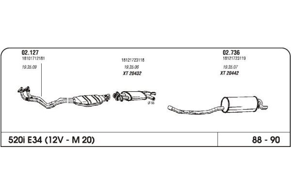Izduvni lonac BMW 5 E34 2.0 88-90 (zadnji)