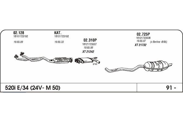 Izduvni lonac BMW 5 E34 2.0 91-(zadnji)