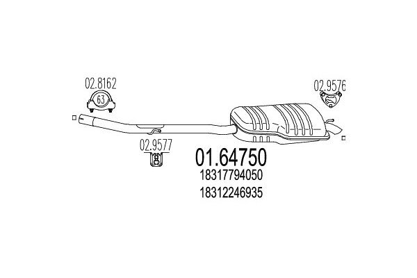 Izduvni lonac BMW Serije 3 98-06 1.8 / 2.0, (zadnji)