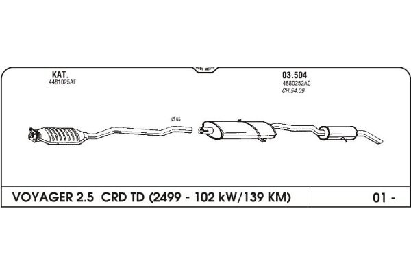 Izduvni lonac Chrysler Voyager 2.5 96-01 (komplet)