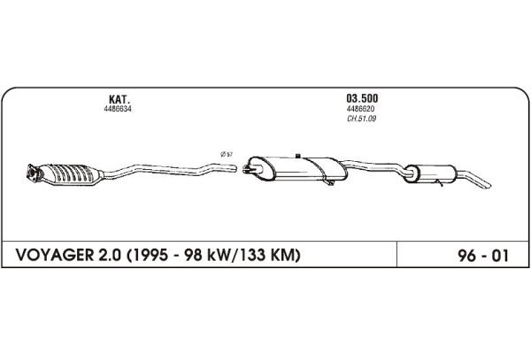 Izduvni lonac Chrysler Voyager II 2.0/3.3 97-(komplet)