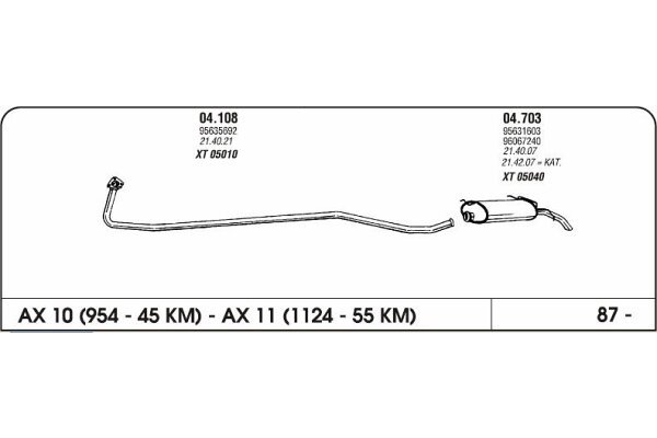 Izduvni lonac Citroen Ax 1.0/1.1 87-kolektor