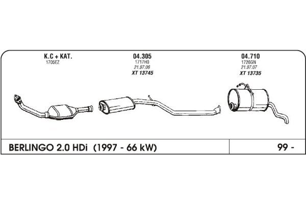 Izduvni lonac Citroen Berlingo 2.0 99-(zadnji)