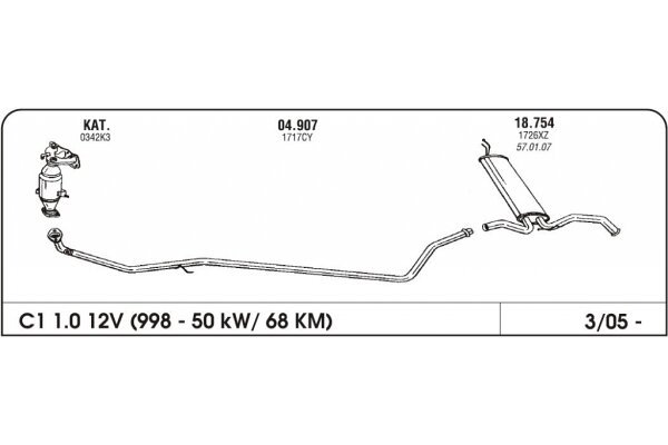 Izduvni lonac Citroen C1 1.0 05-(zadnji)