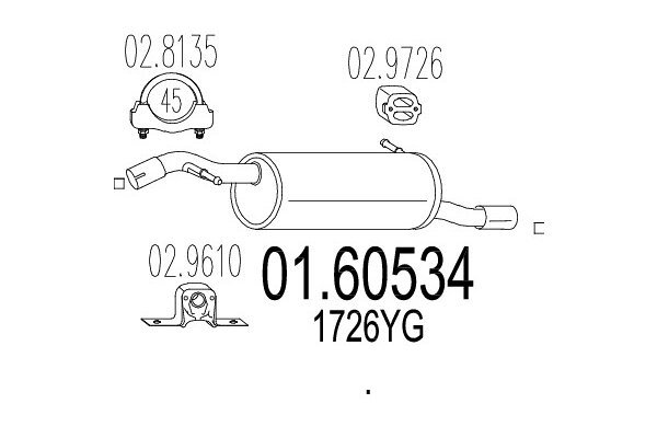 Izduvni lonac Citroen C2 03- 1.4 / 1.4 16V, (zadnji)