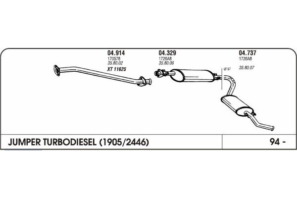 Izduvni lonac Citroen Jumper 1.9/2.5 94- (srednji)