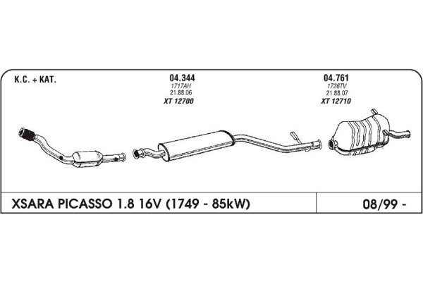 Izduvni lonac Citroen Picasso 1.8 99- (zadnji)