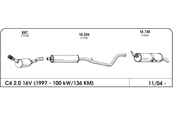 Izduvni lonac Citroen/Peugeot C4/307 2.0 16V 01- (zadnji)