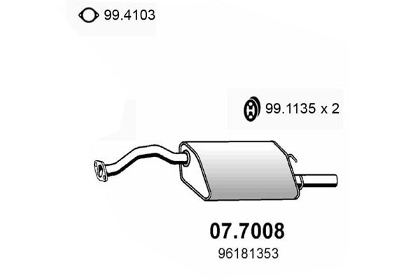Izduvni lonac Daewoo Leganza 97-02 2.0 / 2.2 16V , (zadnji)
