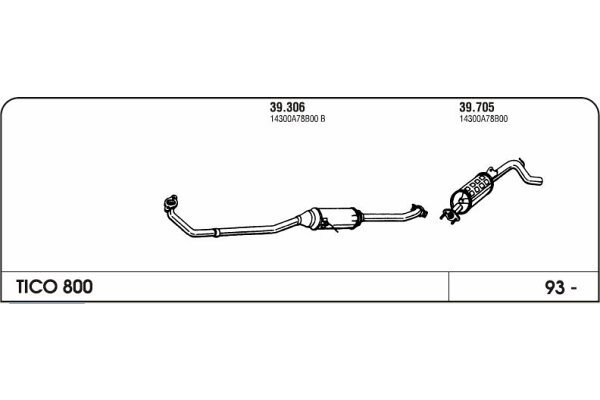 Izduvni lonac Daewoo Tico 0.8 93- (srednji)