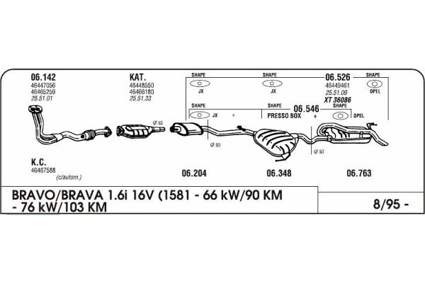 Izduvni lonac Fiat Bravo/Brava 1.6 95-98