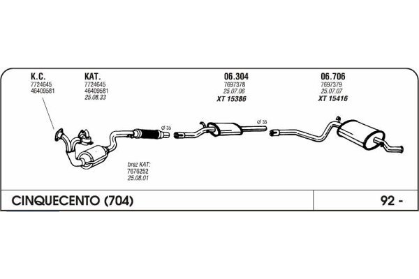 Izduvni lonac Fiat Cinquecento 0.7/0.9 92- (zadnji)