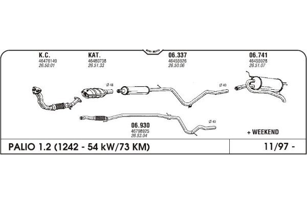 Izduvni lonac Fiat Croma 2.0 86-90 prednji