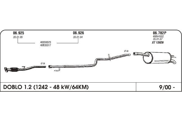 Izduvni lonac Fiat Doblo 1.2 00- (zadnji)