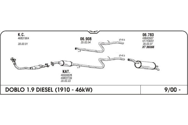 Izduvni lonac Fiat Doblo 1.9 00- (zadnji)