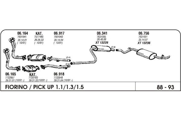 Izduvni lonac Fiat Fiorino 1.5/1.7 88 (zadnji)
