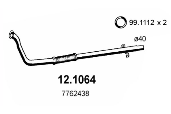Izduvni lonac Fiat Fiorino 80-01, (prednja izduvna cev)
