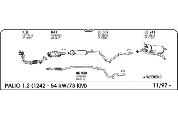Izduvni lonac Fiat Palio 97- (zadnji)