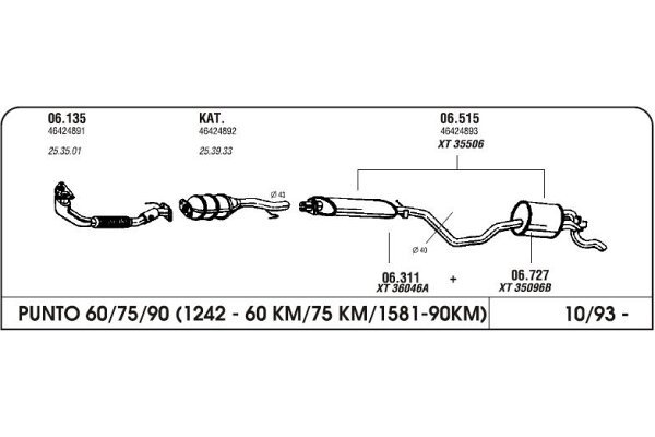 Izduvni lonac Fiat Punto 60/75/85/90 93- (zadnji)